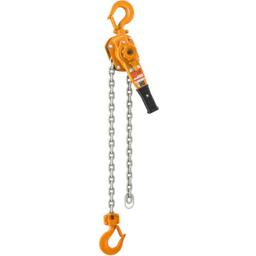 ●小型・軽量化により、持ち運びも容易にまた収納も便利になり、狭い場所での操作性も大幅に向上しました。●ニッケルメッキチェーンは1000N/mm[[の2乗]]の高強度を実現し、強靭さだけでなく耐食性・耐摩耗性も併せ持っています。●機械構造用炭...