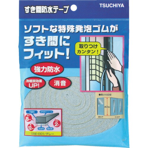 ●クッション性、止水性に優れたEPDM基材の緩衝材です。●耐久性、耐候性に優れます。●ドア・シャッター・雨戸などの衝撃の吸収やすき間ふさぎ。●色：グレー●幅(mm)：12●長さ(m)：2●厚さ(mm)：8●切断にはカッターが必要●基材：特殊...