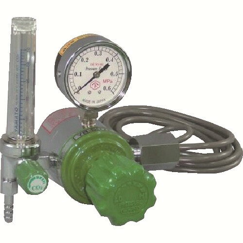●1次側使用圧力：2〜15MPa●2次側使用圧力：0.2MPa●［［CO2］］溶接器用(流量計25l付)電源、AC100Vコード2m付●標準流量：25L／min●炭酸ガス25l流量計付です。●ヒーター内蔵タイプのため、電源100Vが必要です...