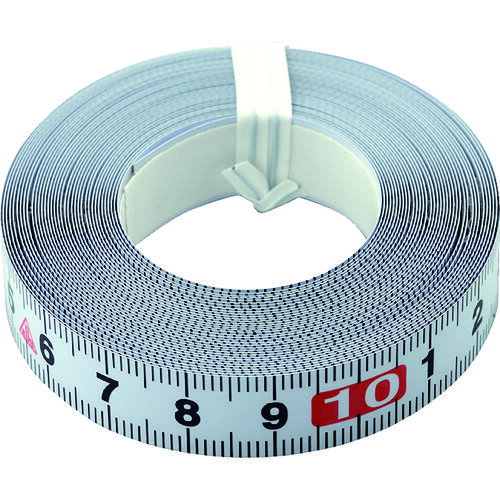 ●粘着テープ付フラットテープです。●カットが自由にできます。●数字を左から右に配置しています。●作業台、機械などへの取り付けに。●全長(mm)：5000●幅(mm)：13●厚さ(mm)：0.3●テープ幅(mm)：13●長さ(m)：5●目盛：...