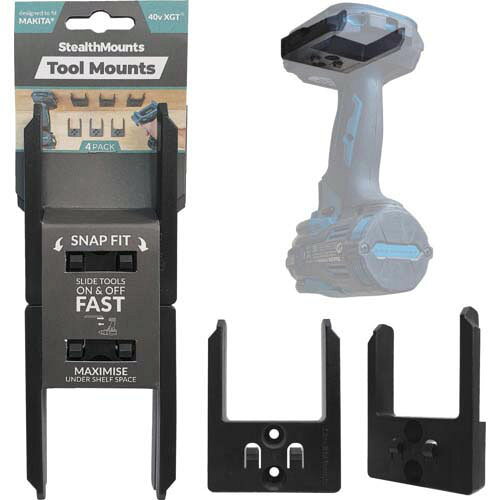 ●対応機種マキタ 40V 用●マキタ40V用のツールマウント(ホルダー)でツール本体を安全に保管・整理できるツールホルダーです。●マウントに取り付ける時は“カチっ"とロックがかかるため、振動や逆さ装着による落下は発生しません。●3本の取付穴...