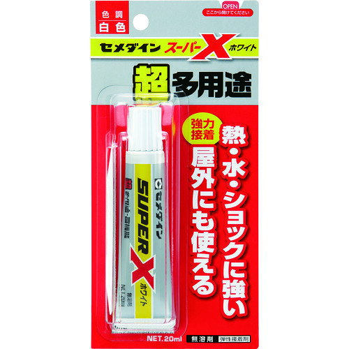 ●ショックに強く剥がれにくいです。●熱・水に強いです(-40〜120度)。●無溶剤で肉やせしません。●タレが少なく、軽量物なら仮止め不要です。●いやなニオイが少ないです。●超多用途・無溶剤・弾性接着剤のスーパーXシリーズです。●熱・水・ショ...