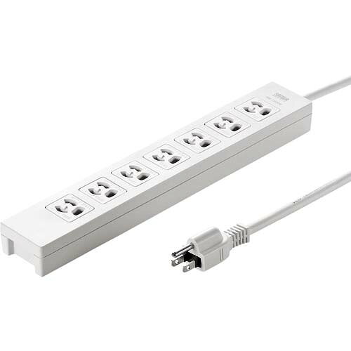 ●定格容量：15A・125V(1500Wまで)●プラグ：3P●コード長：5m●付属品：ネームタグ(7枚)、抜け止め専用コンセントキャップ(2個)●3P-2P変換アダプター付(TAP-F35-5ADのみ)●3P抜け止め7個口、マグネット付です...