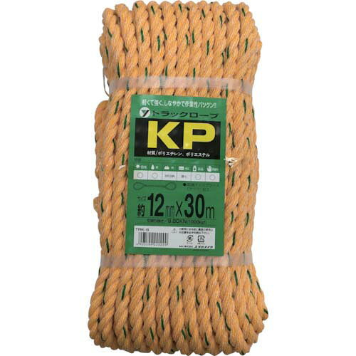 ●両端アイ加工●引張強度KN(kgf)：9.8(1000)●強力なポリエチレンの特性を生かし作業性をアップさせるためにポリエステル糸を混ぜ、軽量・強力・作業性が良いロープです。●トラックの荷締めなど。リニューアルに伴い、パッケージ・内容等予...