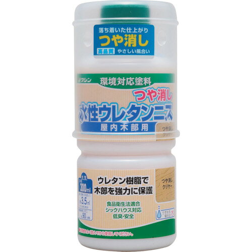 ●塗り面積(2回塗り)：約3.5平方メートル(畳約2枚)●乾燥時間(20度)：約90分●うすめ液：水(水道水)●耐久性があり、低臭で安全な扱いやすい屋内用ニスです。リニューアルに伴い、パッケージ・内容等予告なく変更する場合がございます。予め...