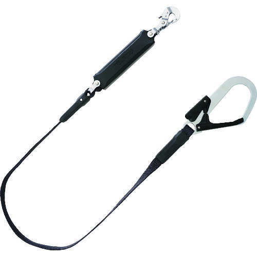 ●フルハーネス型用 タイプ1です。●「墜落制止用器具の規格」適合品です。●シングルL1ランヤードです。●丈夫でしなやかな平ロープです。●新規格対応ハーネス用ランヤード●色：黒●長さ(mm)：1500●フック口開き(mm)構造物側：55●フッ...