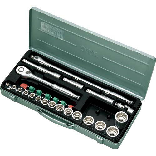 ●差込角：12.7(1／2 inch)●自動車整備・機械整備に最適です。●ユーザーニーズに合わせた入組内容、使い勝手を考えたレイアウトです。●トレイは割れにくく、丈夫で耐久性に優れた樹脂成形品です。●メタルケース(EKB-2)付です。●自動...