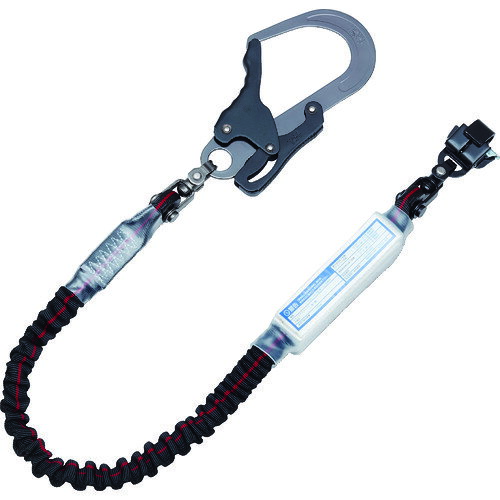 ●厚生労働省「墜落制止用器具の規格」適合品●JIS T8165：2018 墜落制止用器具 適合●一本吊り専用●ランヤード種別：タイプ1●第1種ショックアブソーバ付き伸縮式じゃばらランヤードです。●構造物側に剣アルミフック自在環付きを採用して...