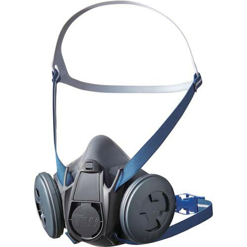 ●指定防護係数：10●国家検定区分：RL2合格品●型式検定合格番号：第TM762号(型式の名称：TW02X2)●しめひも：ヘッドバンド式しめひも●前方への張り出しを抑えた作業性の良い接顔体形状で、視野が広く、溶接面や保護めがねも併用できます...