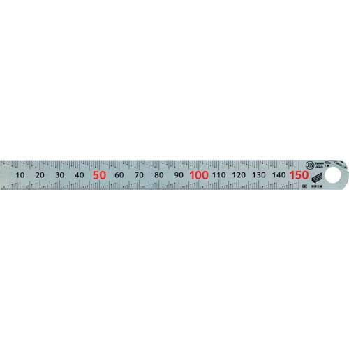 ●測定範囲：0〜150mm●長さの許容差：±0.15mm●目盛の種類：上下段cm目●目盛のピッチ：上段1mm、下段0.5mm●1mm単位の目盛が見やすく、数値を瞬時に把握できる連続追数字表示＋2mm点付の階段状目盛です。●0.5mmピッチ目...