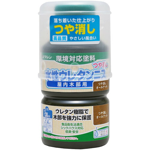 ●塗り面積(2回塗り)：約1.4平方メートル(畳約0.9枚)●うすめ液：水(水道水)●耐久性があり、低臭で安全な扱いやすい屋内用ニスです。●屋内木部仕上げ用リニューアルに伴い、パッケージ・内容等予告なく変更する場合がございます。予めご了承く...