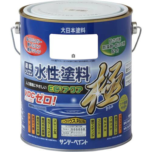 ●水性ECOアクア 白 1600M●揮発性有機溶剤をまったく含まない水性塗料です。リニューアルに伴い、パッケージ・内容等予告なく変更する場合がございます。予めご了承ください。広告文責：楽天グループ株式会社050-5212-8316