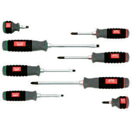 ●汎用工具●刃先：マグネット入り●セット内容：[[+]]No.1、2、3、[[-]]5.5、6、8、スタッビ[[+]]No.2、[[-]]6●セット内容(本)：8●スタッビドライバーは非貫通です。●軸：クロムバナジウム鋼●グリップ：アセテー...