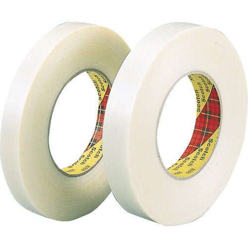 ●粘着力：8.8N／10mm●引張強度：472N／10mm●切断にはカッターが必要●ポリエステル繊維で補強しているため、再はく離用途に適しています。●印刷文字の上から貼っても文字を読み取れます。●コイルのエンド止め、コアストなどの仮止めや積...