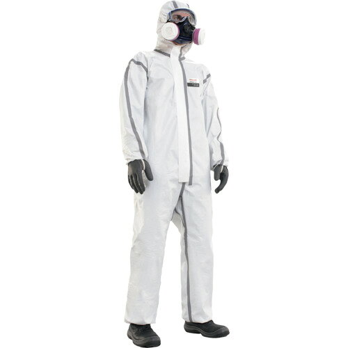 ●使い捨てタイプ●JIS T 8115規格タイプ4〜6適合品(スプレー・微粒子・ミスト防護用)●EN1149-1(静電気からの防護)●耐水度：2000以上(JIS 1092 A法(低水圧法))●脱着が容易な2ウェイジップ●静電気防止●親指ル...