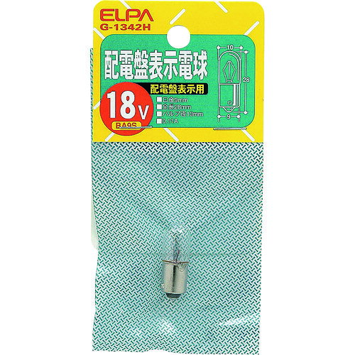 ●定格電圧18V●バルブ径(mm)：10●入数：1個●配電盤表示用●配電盤、関連装置などの信号用や表示灯として使用する電球です。リニューアルに伴い、パッケージ・内容等予告なく変更する場合がございます。予めご了承ください。広告文責：楽天グルー...