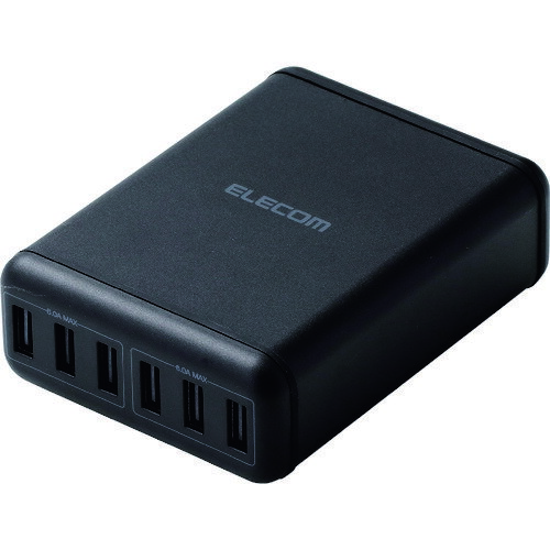 ●定格入力電圧：AC100-240V 50／60Hz●コネクタ形状(電源出力側)：USB Type-Aメス*6●定格出力電圧：5V●定格出力電流：合計最大12A(両端のポートからそれぞれ内側に連続する3ポートの合計は最大6A(1ポートあたり...