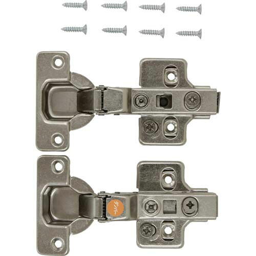 ●ダンパー付×1、キャッチ付×1●カップ径：35mm●仕上げ：ニッケルメッキ●それぞれがダンパー機能・キャッチ付機能の付いた商品のセットです。●木製扉・家具に。●キッチン扉に。●ビス(8本)●スペーサーリニューアルに伴い、パッケージ・内容等...