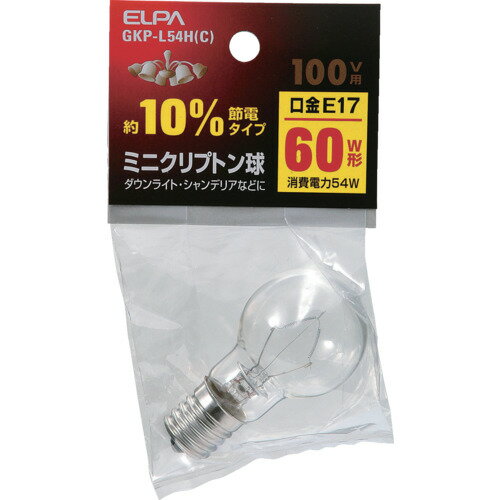●定格電圧：100V●定格消費電力：54W●定格寿命：約2000時間●本体サイズ：全長67*バルブ径35(mm)●口金：E17●入数：1個●カラー：クリア●60W形約10％節電タイプです。リニューアルに伴い、パッケージ・内容等予告なく変更す...