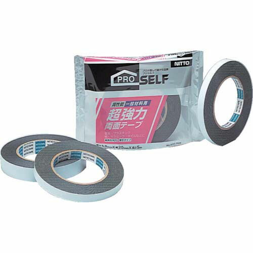 ●粘着力：4.6N／10mm●切断にはカッターが必要●厚手特殊ポリオレフィン系発泡体を基材とし、その両面にアクリル系粘着剤を塗布した超強力両面テープです。●耐候性が極めてよいので屋外にも使用できます。●弾力性にも優れ、材料の変形や収縮にもジ...