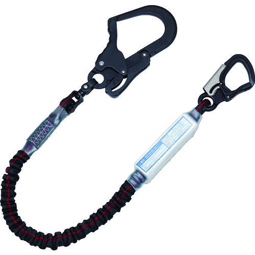 ●厚生労働省「墜落制止用器具の規格」適合品●JIS T8165：2018 墜落制止用器具 適合●一本吊り専用●ランヤード種別：タイプ1●第1種ショックアブソーバ付き伸縮式じゃばらランヤードです。●構造物側に剣総アルミフック自在環付きを採用し...