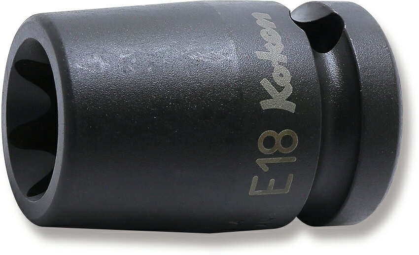 ●E型トルクス[[R下]]ボルト用のインパクトソケットです。●呼びNo.：E18●差込角(mm)：12.7●先端寸法(mm)：16.5●対辺寸法(mm)：22.2●全長(mm)：38●クロムモリブデン鋼(SCM435)●Cリングリニューアル...