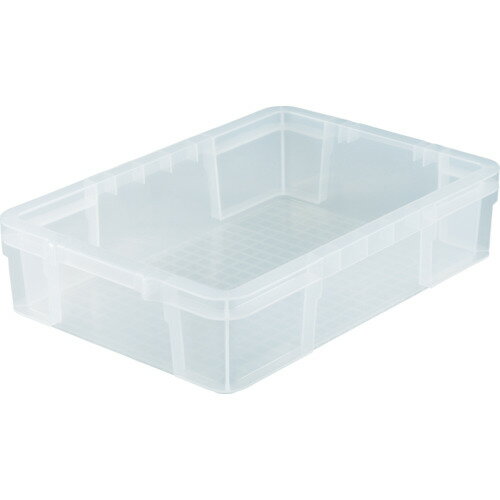 ●積み重ねが可能です。また、フタを着けても外しても積み重ねが可能です。●軽量ですので、持ち運びが容易です。●全面ベタ目の多目的通箱として、あらゆるシーンで汎用的に使用できます。●色：透明●容量(L)：16.2●適合フタ(別売)：THC-16...