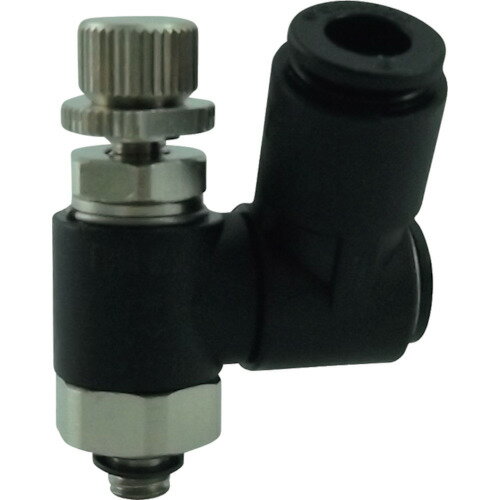 ●難燃性PBT樹脂を標準採用し、溶接環境での事故を防止します。●ニードル弁の回転数が多いので、滑らかな速度制御が可能。●接続口径：M5×0.8●適合チューブ外径D(mm)：6●使用流体：空気●使用温度範囲：-5〜60℃(凍結なきこと)●使用...