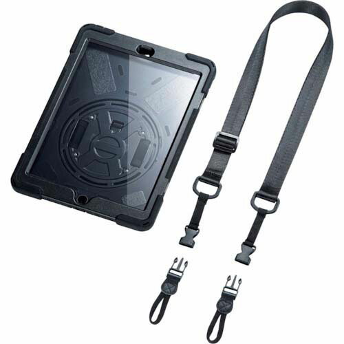 ●ショルダーベルト長／138mm●360度回転するハンドル、スタンド付の耐衝撃ケースです。●画面部分も保護できる透明フィルター付きで、傷や汚れから守ります。●スタンドは横置き、縦置きの両方に対応しています。●耐衝撃素材で、iPadを外部から...