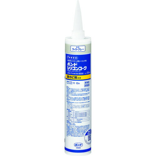 ●防カビ剤入りのため、特に水まわりのシールに適しています。●日本シーリング工業会 JSIA F☆☆☆☆規格品です。●建物のガラスやサッシまわりの水密・気密シールに。●色：ライトグレー●容量(ml)：330●使用温度範囲：-40〜150℃●カ...