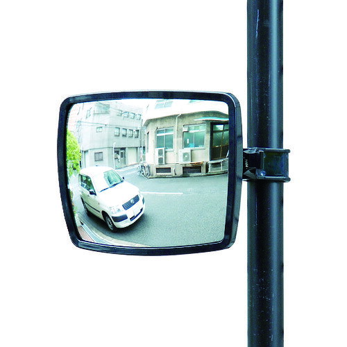 ●屋内外両用●鏡面(R)：300●形状：角型●クリップタイプ（クリップ可能寸法：〜50mm）●取り付け、角度調整が容易にできます。●角型ワイドタイプなのでハッキリ、大きく見えます。●ガレージ・出入りの安全確認に。●店舗内の防犯。●倉庫・通路...