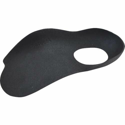 ●サーモプラスチックラバー素材のハーフインソールです。●足裏を疲れにくいように支える形状(アーチサポートや中足骨サポート、ヒールカップ)が長続きしやすい素材を使用しています。●カカト下の穴(ルーペホール)で足を固定できるため、疲れにくくイン...