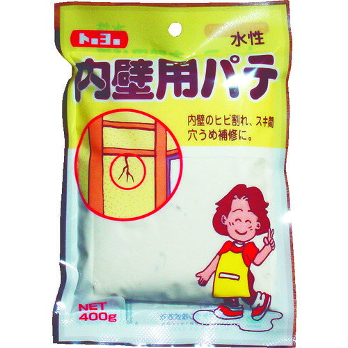 ●ペンキ、絵具も塗れます。●室内壁の凹凸ひび割れ。●柱のすき間充填。●色：白●容量(g)：400●可使時間：仕上り時間はそのまますぐに●硬化時間(20度)：2〜5時間●水性●酢酸ビニール樹脂、重炭酸カルシウムリニューアルに伴い、パッケージ・...