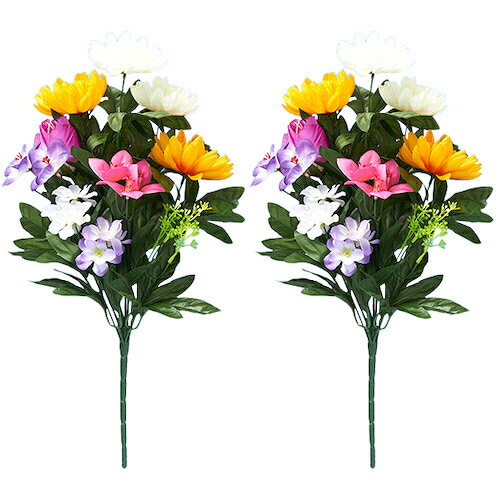 ●商品サイズ：タテ／約45cmヨコ／約22cm(1束あたり)※アレンジ全体でのサイズ●2束入り●造花の仏花です。●手間のかかる水交換不要です。●美しい色合いで枯れずに長持ちします。●仏壇にもお墓にもご使用いただけます。リニューアルに伴い、パ...