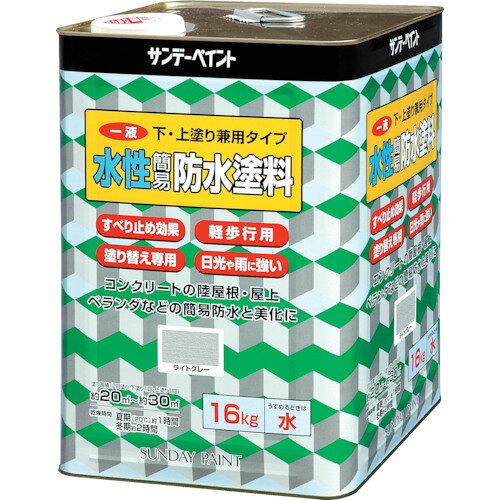 ●2回塗り●塗装間隔時間：約2時間以上(20度)、約3時間以上(冬)●塗布面積：約20〜30[[M2]]●塗り重ね可能時間：2時間以上(20度)、約3時間以上(冬)●専用プライマー不要の一液タイプで取扱いが簡単です。●アクリルゴムの優れた弾...