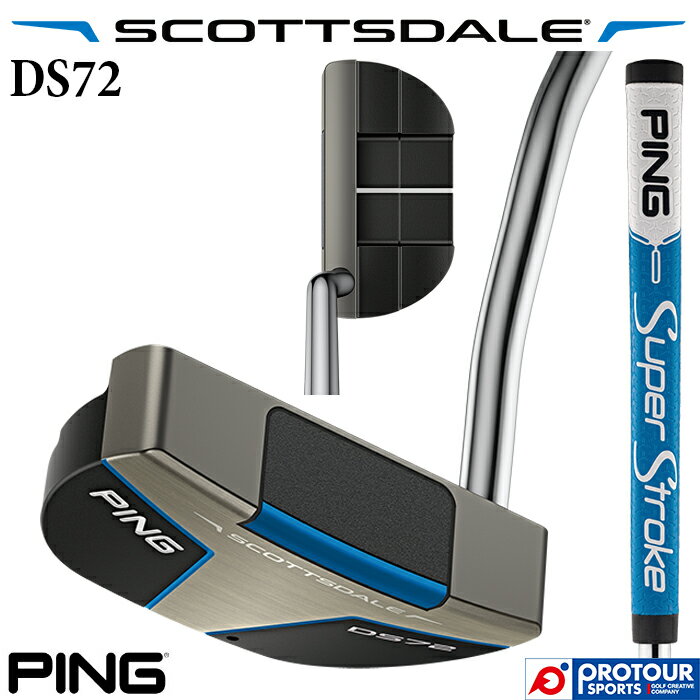PING SCOTTSDALE DS72 / ピン スコッツデール ディーエス 72 パター 2025年モデル PING SPST TOUR 2.0(PT BLUE) 新PEBAX(ペバックス)インサート搭載でやわらかいのに、転がる ・心地...