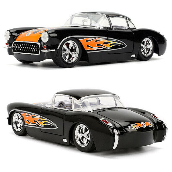 商品情報サイズパッケージ : W250/D120/H120mm生産地中国素材ダイキャストメタル製造メーカーJADA TOYS社製JADATOYS 1:24 BTM 1957 Chevy Corvette ミニカー コルベット BIGTIME...