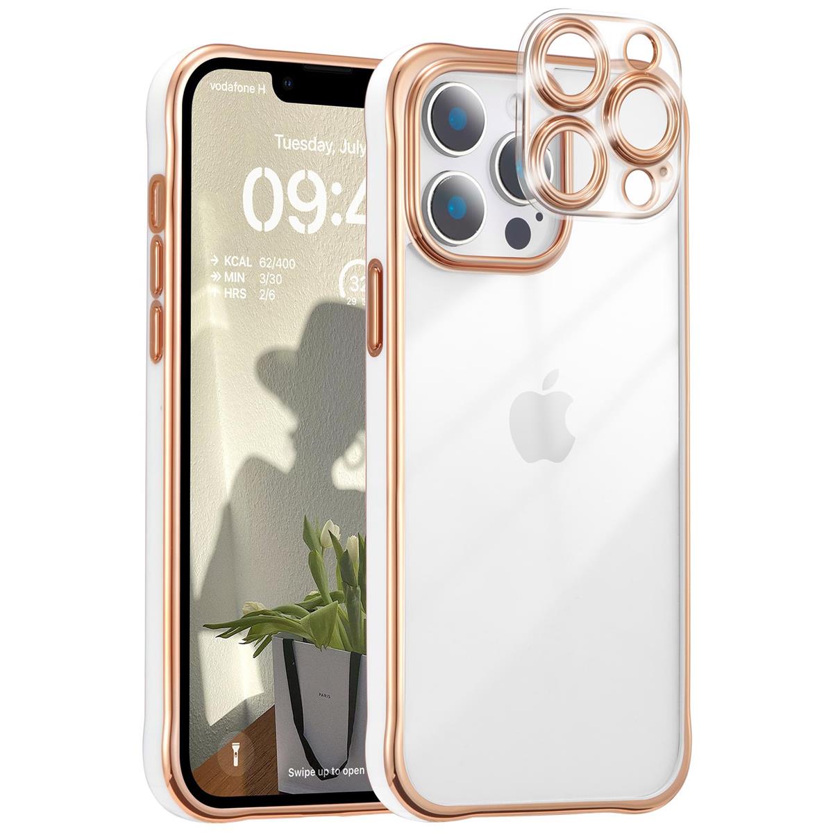 iPhone 13 Proに対応：iPhone 13 Pro用に設計されています。取り外し可能なレンズカバー：取り外し可能なレンズカバーは、レンズ保護の2つの方法を提供します。メッキの端及び明確な背部: あなたの電話の元の美を示すこと容易あ...