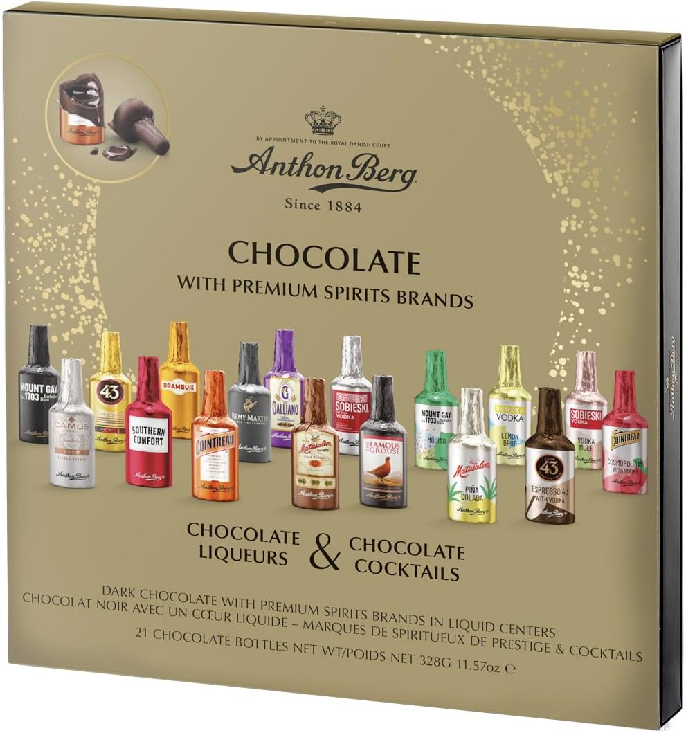 世界中のウイスキーやリキュールを、滑らかなチョコレートで包み込んだアンソンバーグの人気アソートセット。本商品「セレクションアソート21P」は、世界の銘酒を使った「リカーシリーズ」から11本、カクテルを再現した「カクテルシリーズ」から10本、...