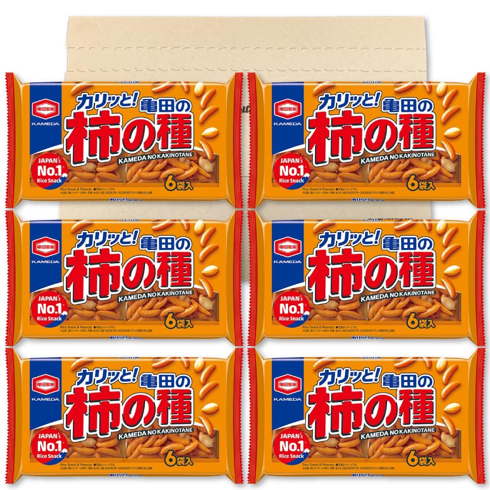 亀田製菓 亀田の柿の種 6袋詰め 180g PSJBOX 柿ピー 柿の種 せんべい 米菓 個包装 ＜180g 亀田の柿の種 6袋詰＞ 柿の種とピーナッツの絶妙なバランスをお楽しみください。 おやつにおつまみにいろいろな場面で大活躍の6袋詰。...