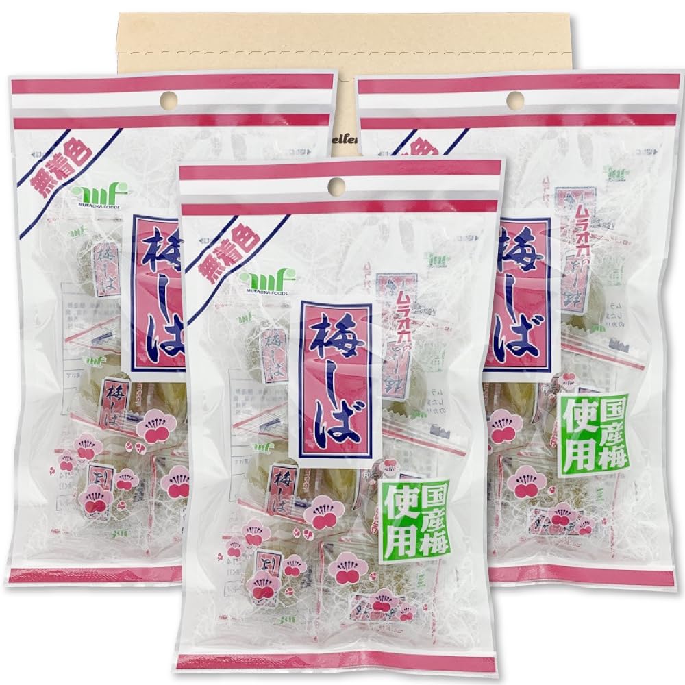 村岡食品 国産 梅しば 無着色 95g ×3袋 PSJBOX カリカリ梅 個包装 梅干し 菓子 国産梅使用のカリカリ梅 　弊社の「梅しば」は、厳選された国内産の青梅を、カリカリした食感が残るように収穫当日に塩蔵加工された原料を使用しておりま...