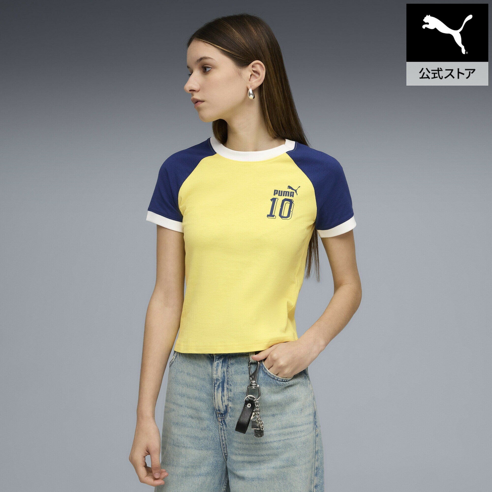 ■商品名ウィメンズ フューチャー プーマ アーカイブ スリム ショート リンガー 半袖 Tシャツ FUTURE.PUMA.ARCHIVE Tee■サイズS:胸囲:76cm ゆき:32cm 後ろ丈:41.5cm すそ周り:74cmM:胸囲:7...