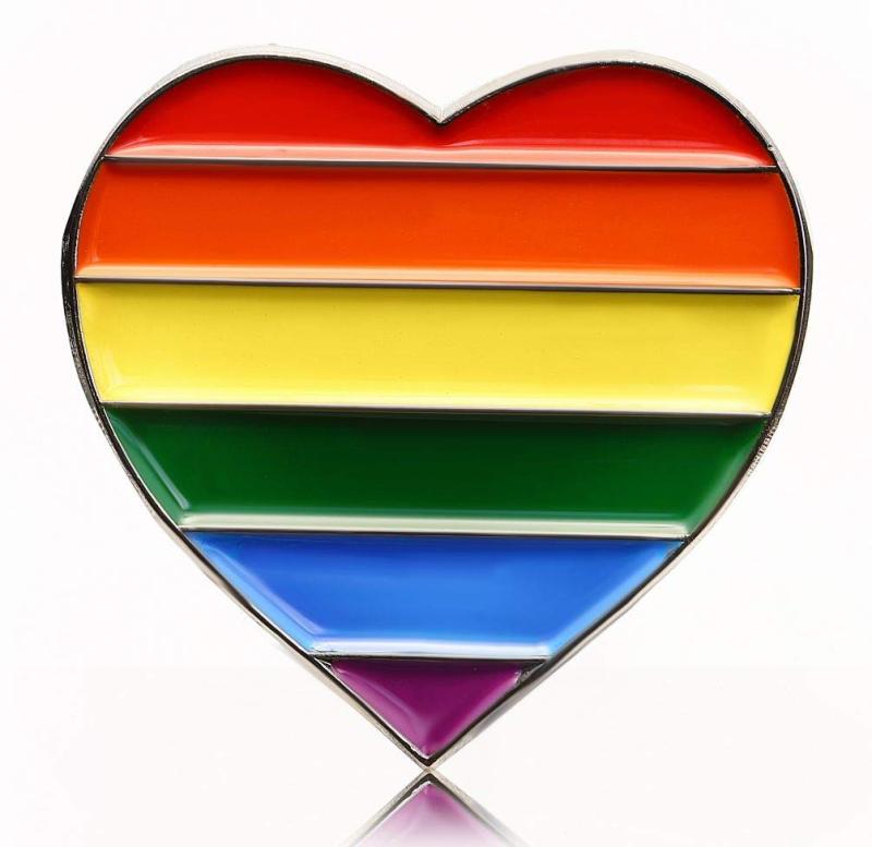 [Don Flyee] LGBT プライド支援 レインボーフラッグ ハート型 ピンバッジ ピンズ バタフライクラッチ 合金製 C0015【プライドを象徴】LGBTQ+コミュニティを象徴するレインボーフラッグをハート型にデザイン。【高品質素材...
