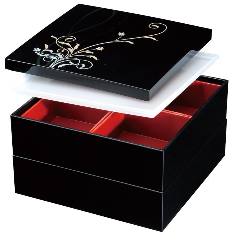 中西工芸 MAKOTO japan 華もだん 二段オードブル重 26M 24-4メーカー型番:26M 24-4サイズ:外寸/18x18x12.2cm 内寸:約17.5x17.5x4.6本体重量:960g素材・材質:本体=ABS樹脂/中子仕切...