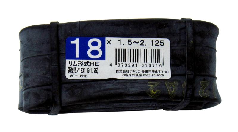 サギサカ(SAGISAKA) 自転車用 チューブ 18×1.5~2.125 パッケージなし 英式 18型HE対応 ブラック 61671サイズ:18×1.75対応サイズ:18型材質:プチル