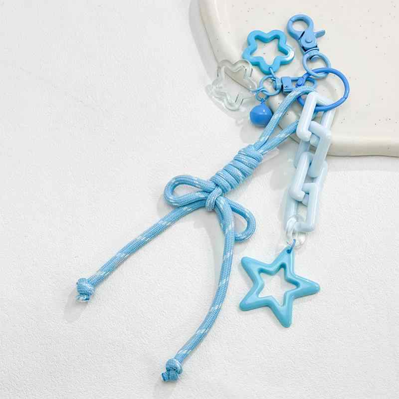 ・カテゴリ: バッグチャーム・素材: アクリル・カラー展開: スカイブルー、ブラウン、バイオレット、ピンク、ライトグリーン、ドーナツ・スタイル: キュート、清新でスウィート・柄: 星、太陽、月、雲、宇宙、ハートマーク