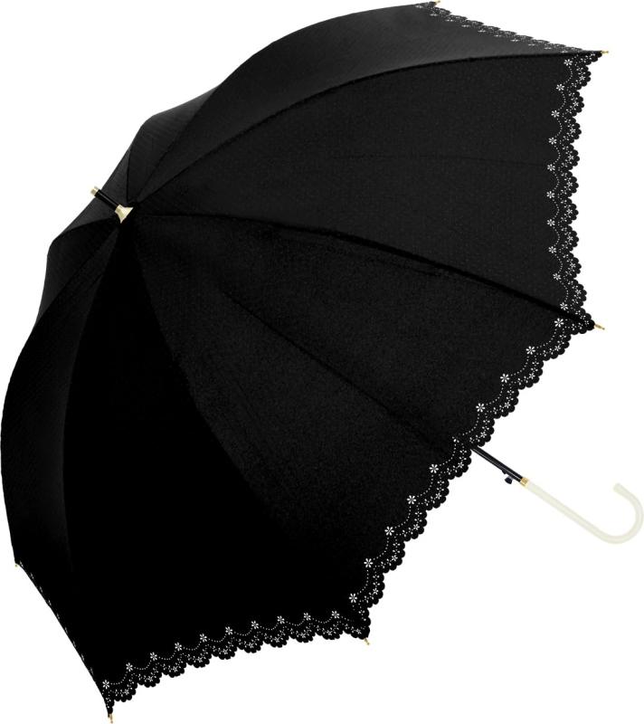中谷 Natural Basic 晴雨兼用長傘 UVフラワーヒートカット ジャンプ 親骨サイズ：58cm ブラックコーティング加工