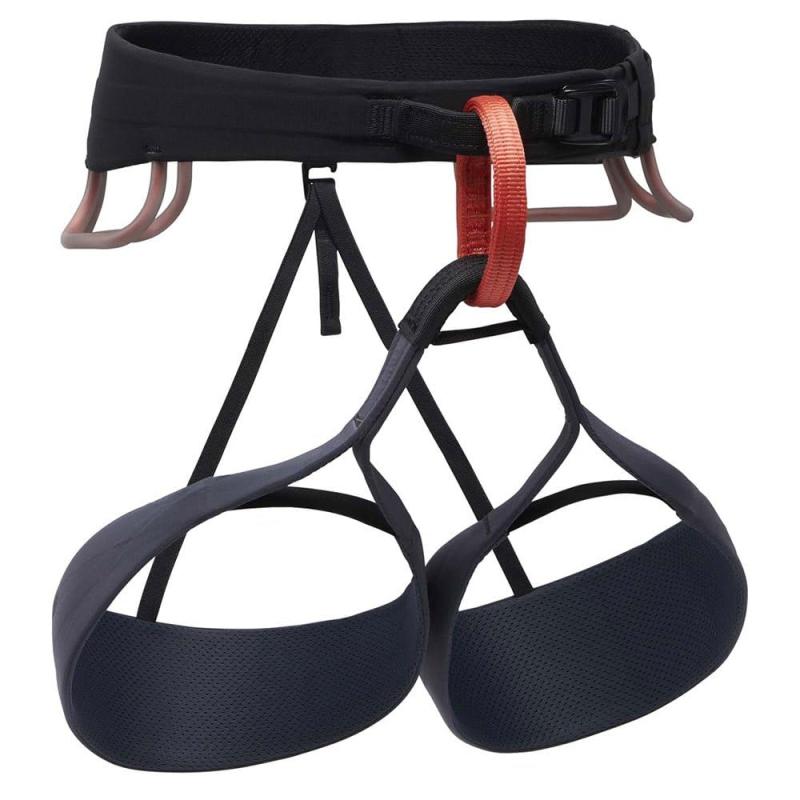 Black Diamond Solution 登山用ハーネス - メンズ素材： 4方向ストレッチナイロン。パッド： 3Dエアメッシュ。バックル：自動ロック。ギアループ： 4。公称重量： 11オンス。