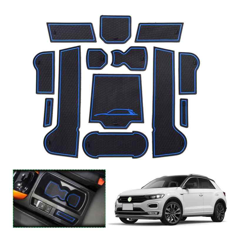 【GAFAT】フォルクスワーゲン ティーロック 2020+ 新型 専用 ドアポケットマット ラバーマット ゴム 防音 ドリンクホルダー ドレスアップ インテリアラバーマット 汚れ防止 右ハンドル専用 傷