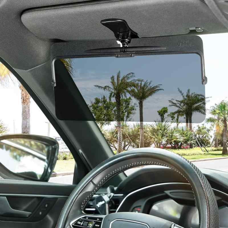 JOYTUTUS 車 サンバイザー 偏光サンバイザー カーサンバイザー フロント 日よけ グレー 左右前後調整可能 360°回転 アンチグレアカーサンバイザ 紫外線 反射光 眩しさ避け 日射し 照り返しを車用サンバイザー。